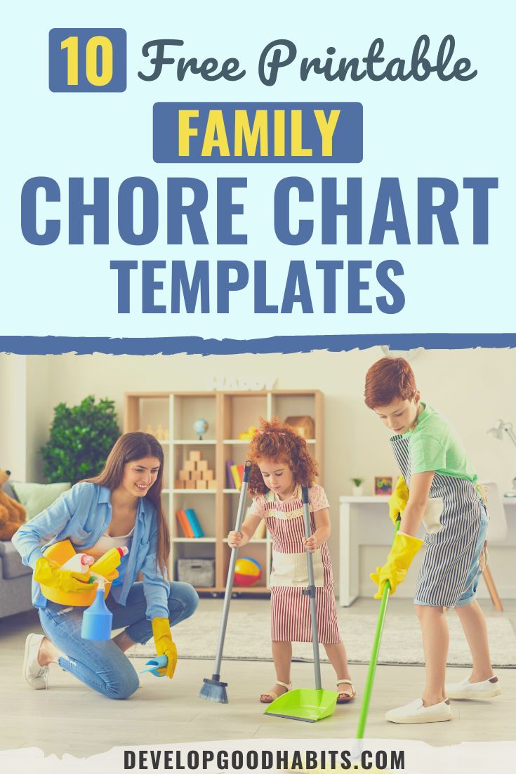 Arrange Household Chores w/ Free Printable Chore Chart Templates ...