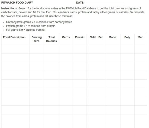 33 Food Journal & Diary Templates to Track Your Meals | Develop Good Habits