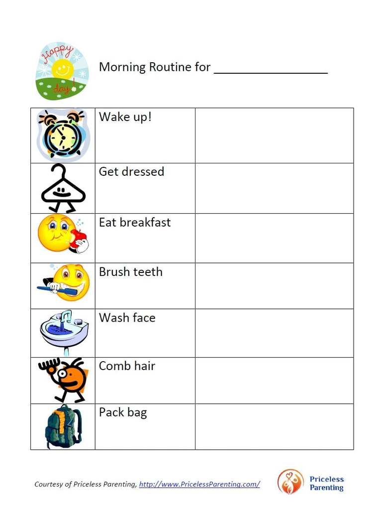 6 Steps To Create A Morning Routine For Your Children with Templates 6 Steps To Create A Morning Routine For Your Children with Templates