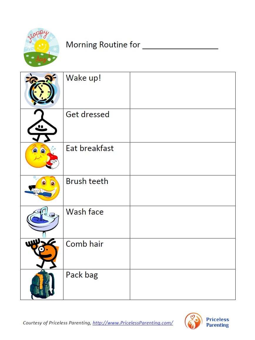 6 Steps to Create a Morning Routine for Your Kids (with Templates ...