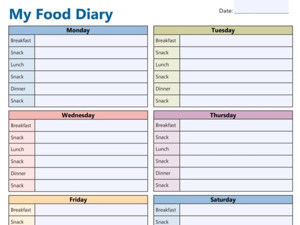 33 Food Journal & Diary Templates to Track Your Meals | Develop Good Habits