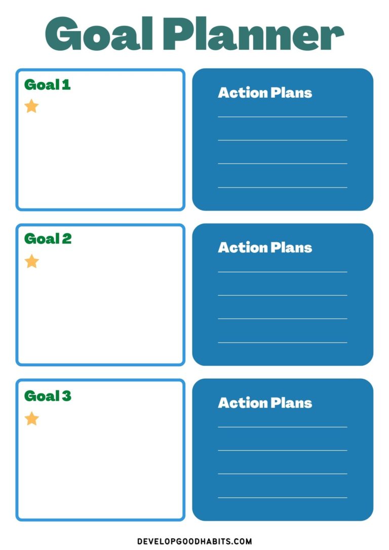 20 Goal Setting & Tracking Printables for 2026 | Develop Good Habits