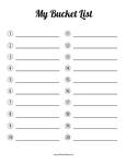 23 Printable Bucket List Templates for Your Dream Goals | Develop Good ...