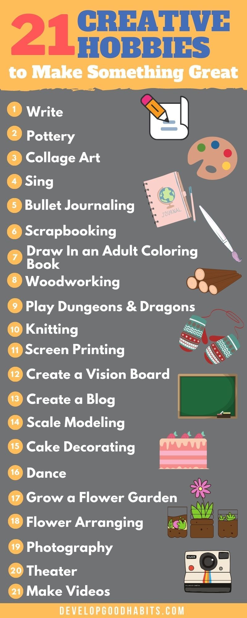 21 Creative Hobbies to Make Something Great | Develop Good Habits