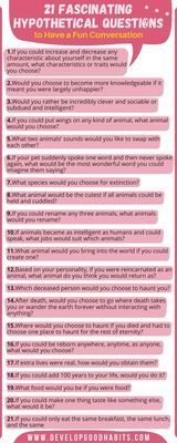 135 Hypothetical Questions to Have a Fun Conversation | Develop Good Habits