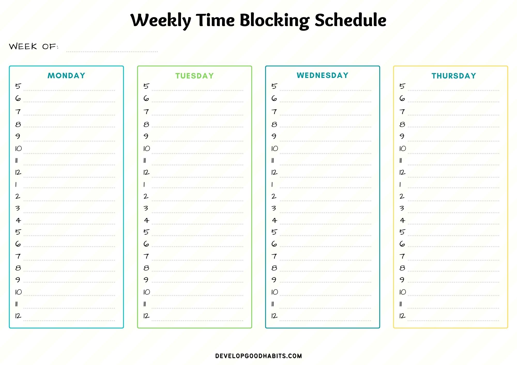 32 Printable Time Blocking Templates to Organize Your Life