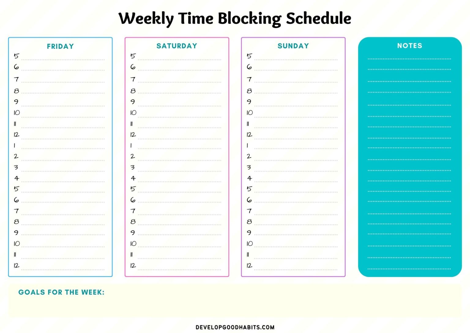 32 Printable Time Blocking Templates to Organize Your Life