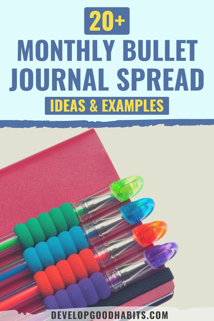 24 Monthly Bullet Journal Spread Ideas & Examples | Develop Good Habits