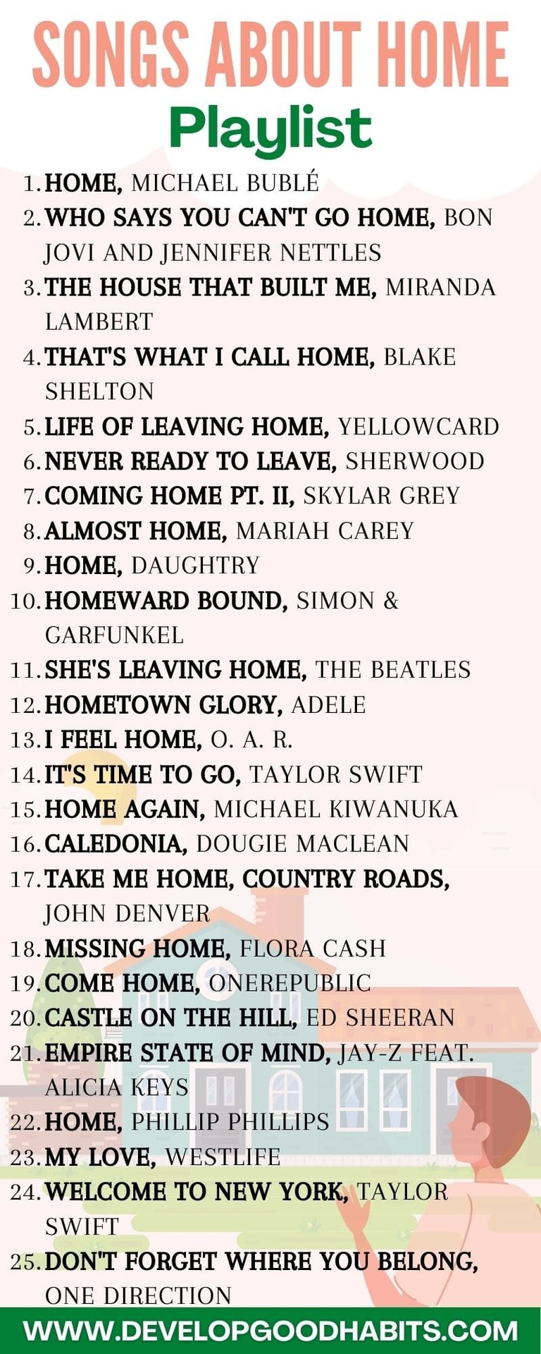 25 Songs About Home (Leaving and Coming Back) | Develop Good Habits