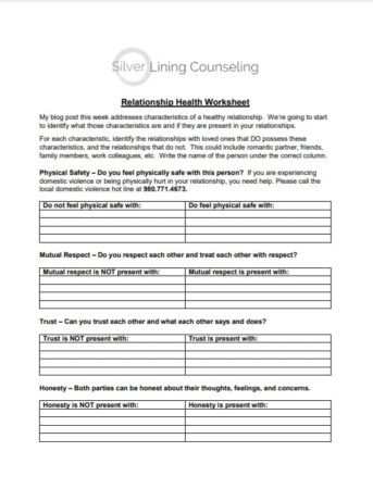 13 Printable Worksheets for All Types of Relationships | Develop Good ...