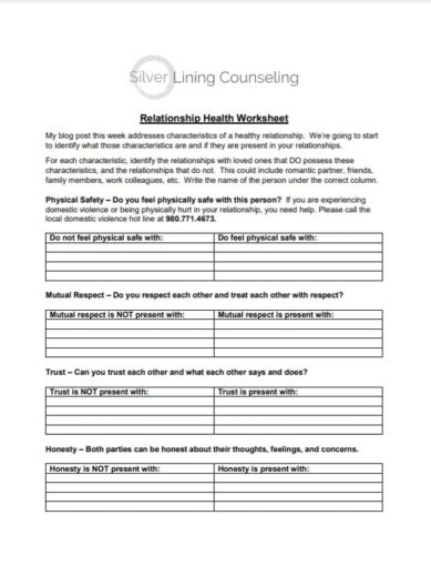 13 Printable Worksheets for All Types of Relationships | Develop Good ...
