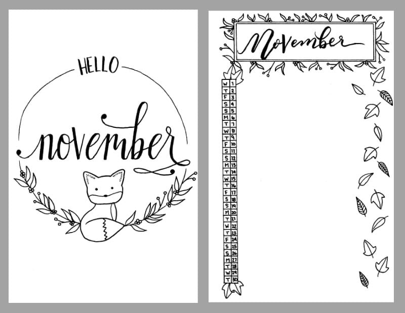 27 November Bullet Journal Ideas and Templates