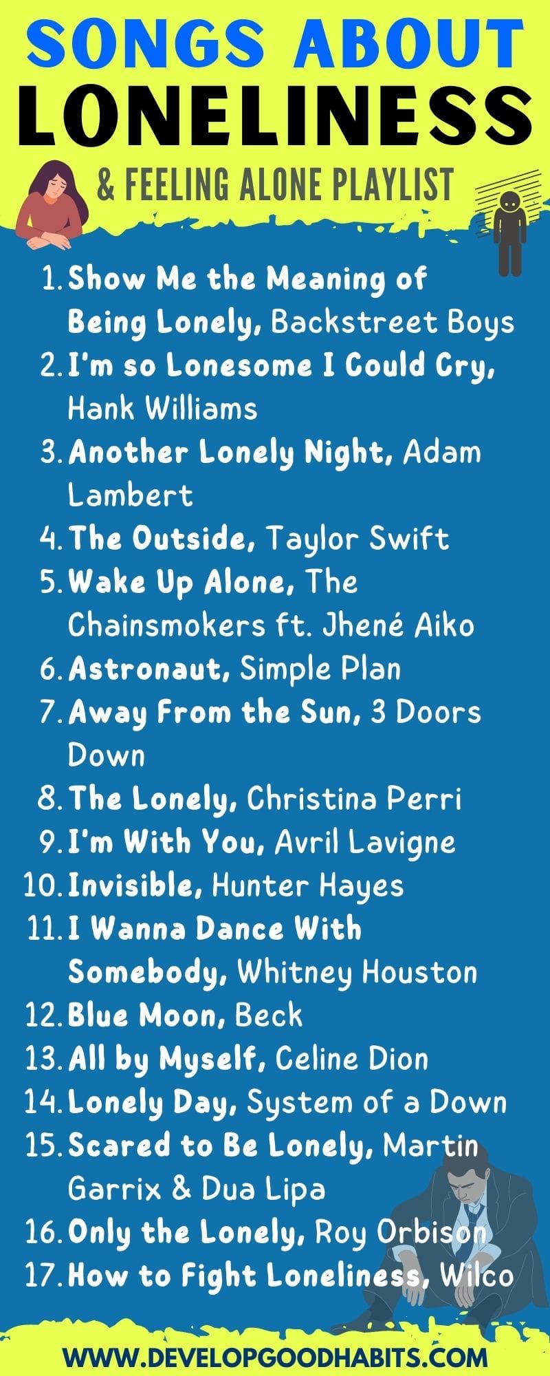 17 Songs About Loneliness & Feeling Alone | Develop Good Habits