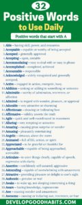 365 Positive Words to Use Daily [A to Z for 2024] | Develop Good Habits