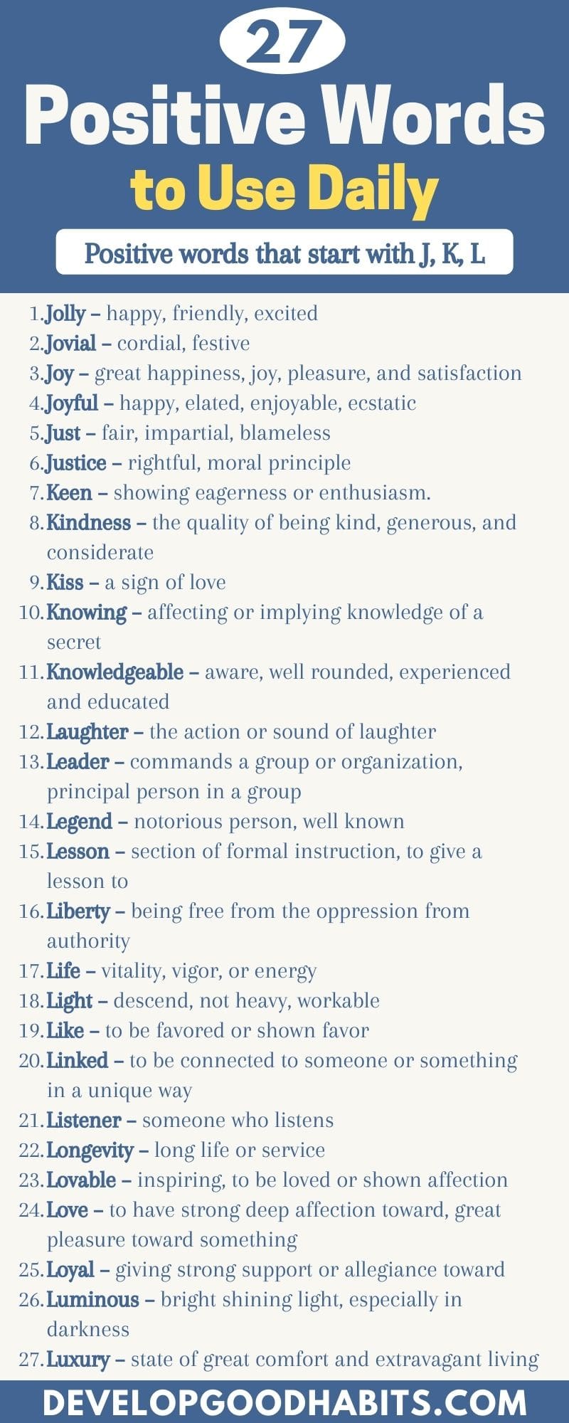 365 Positive Words to Use Daily [A to Z for 2024] | Develop Good Habits