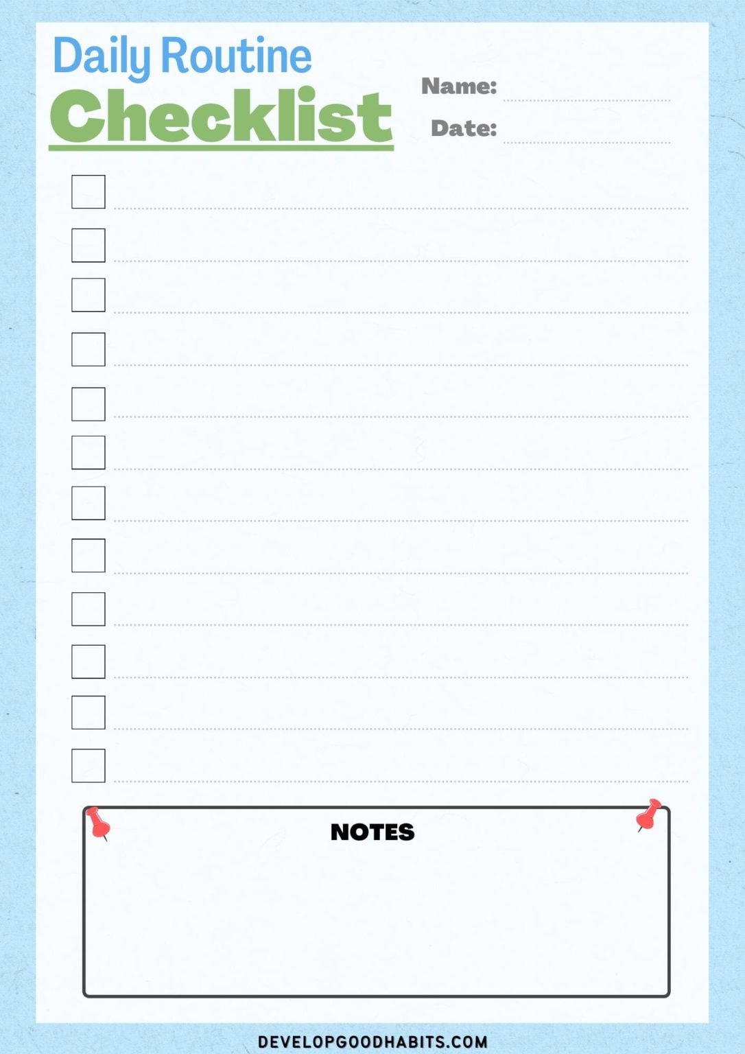 28 Printable Daily Checklist (and To Do List) Templates | Develop Good ...