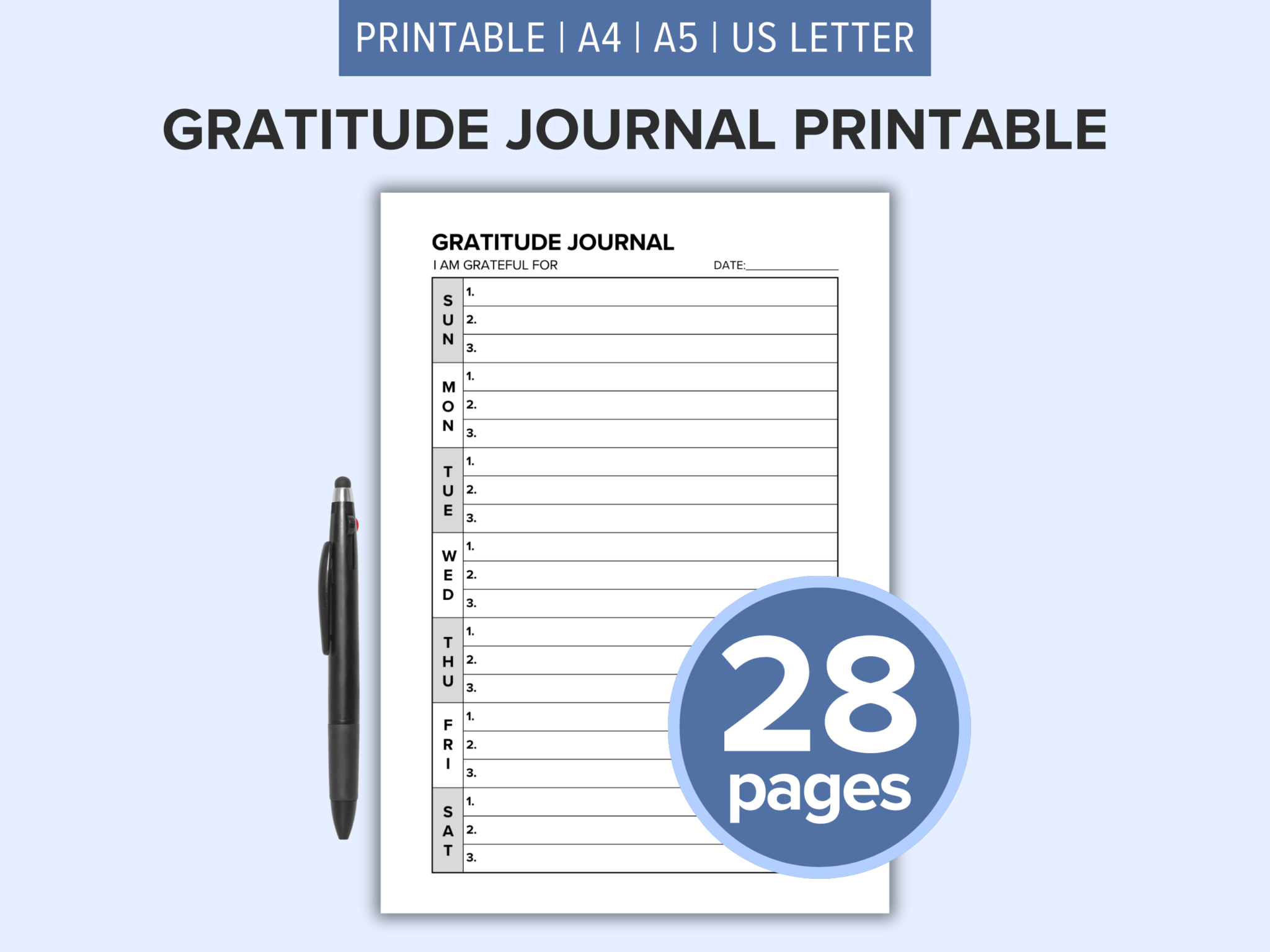24 Printable Gratitude Journal Template Examples for 2024 – Self Help ...