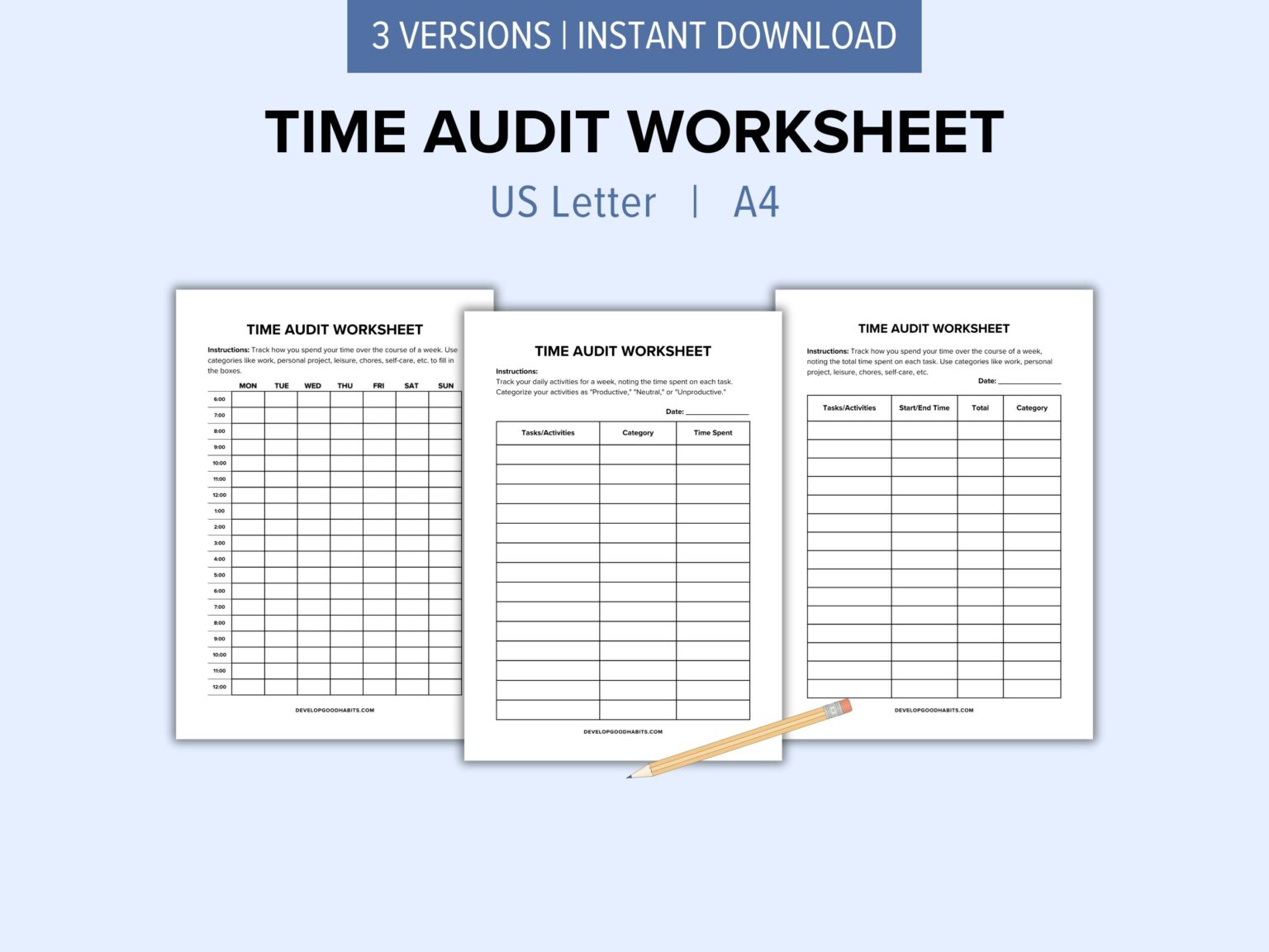 12 Time Management Worksheet for Students & Adults | Develop Good Habits