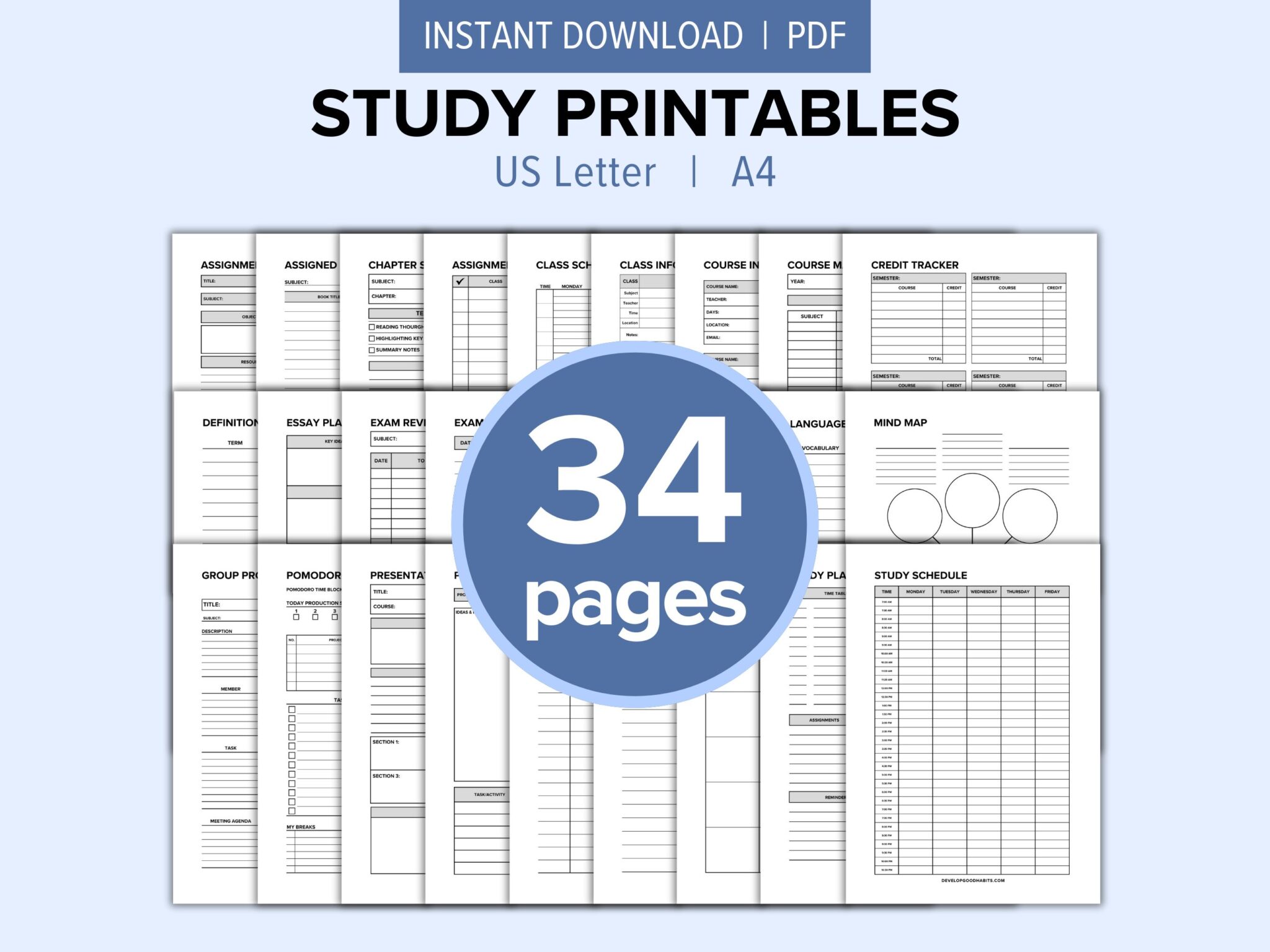 28 Study Plan Templates to Edit, Download, and Print | Develop Good Habits