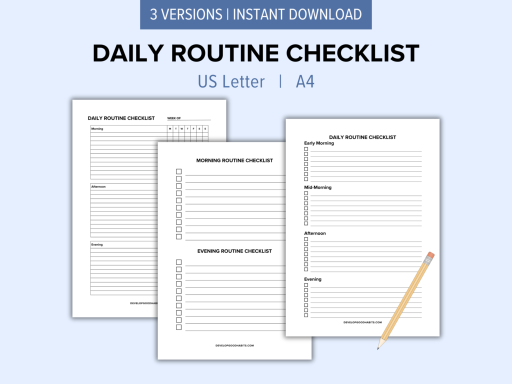 28 Printable Daily Checklist (and To Do List) Templates | Develop Good ...