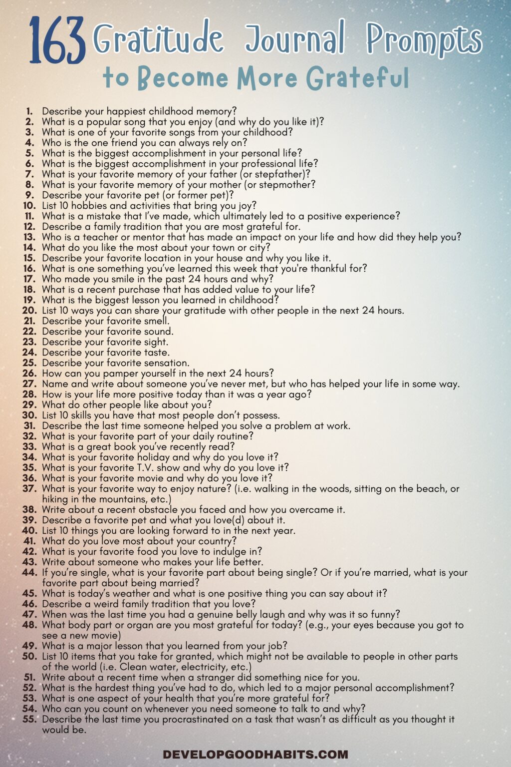 163 Free Gratitude Journal Prompts for Self-Growth